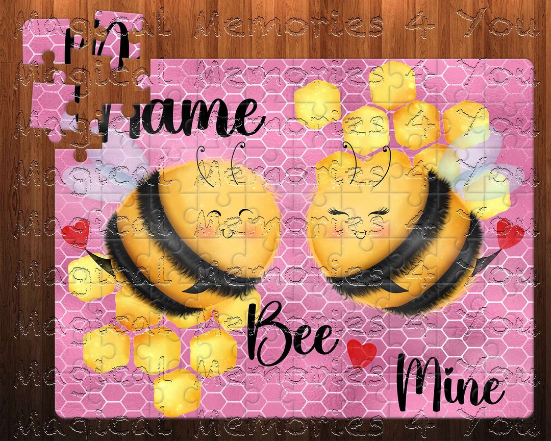 Valentines Day Puzzle, Bee Mine Puzzle, Personalized Puzzle, Valentines ...