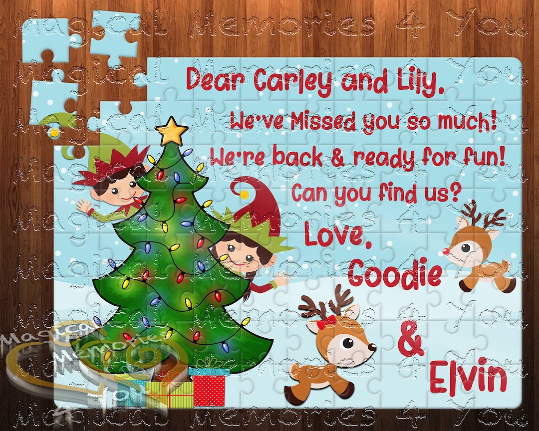Elf and Reindeer Puzzle, Elf Returns Puzzle, Customized Christmas ...