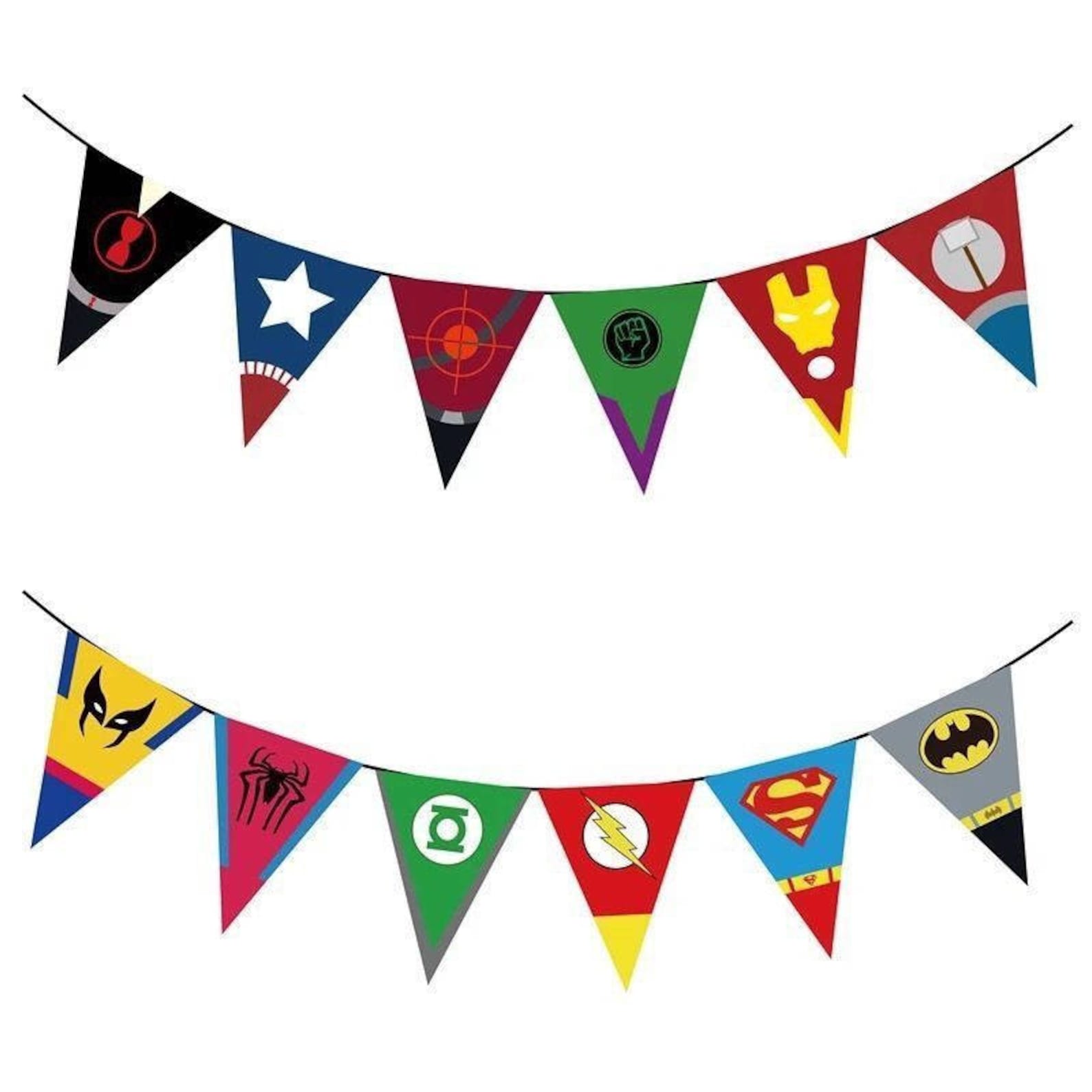 AVENGERS superhero banner bunting birthday party supplies | Etsy