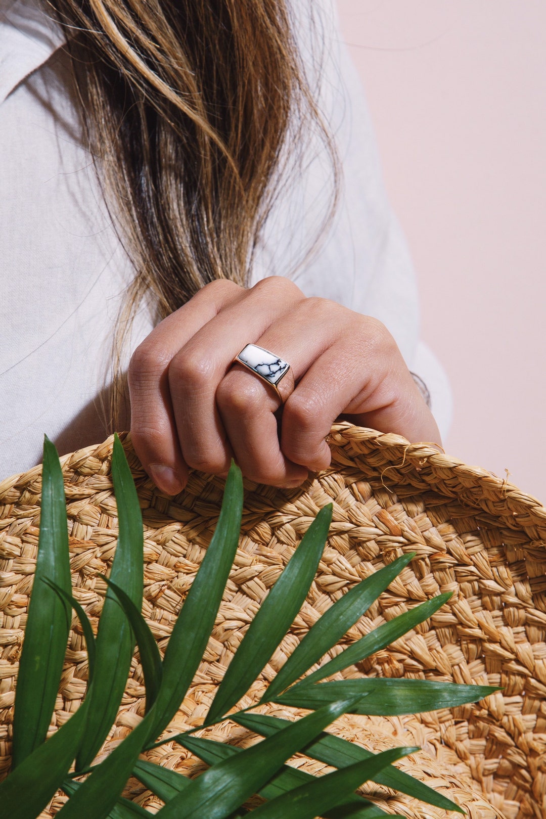 Sterling Silver White Buffalo Turquoise Statement Ring-482 | Tapered ...