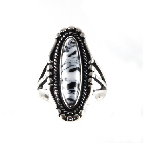 Sterling Silver White Buffalo Turquoise Statement Ring-482 - Etsy