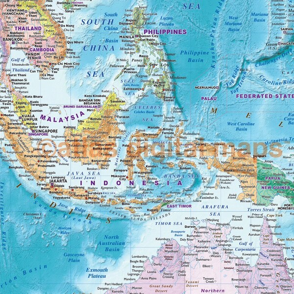 World Text Map - Etsy