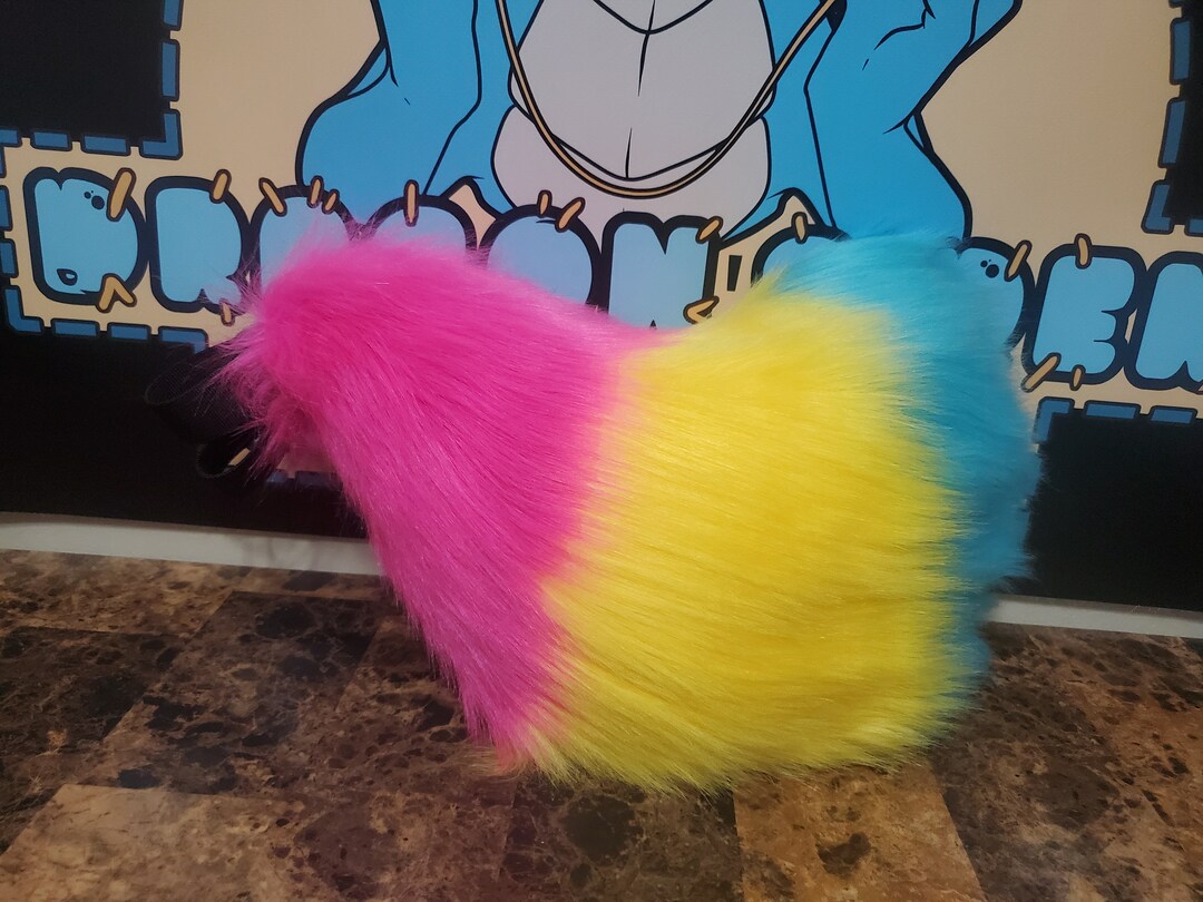 11 Small Pink, Yellow and Blue Pan Pride Fursuit Nub Tail - Etsy