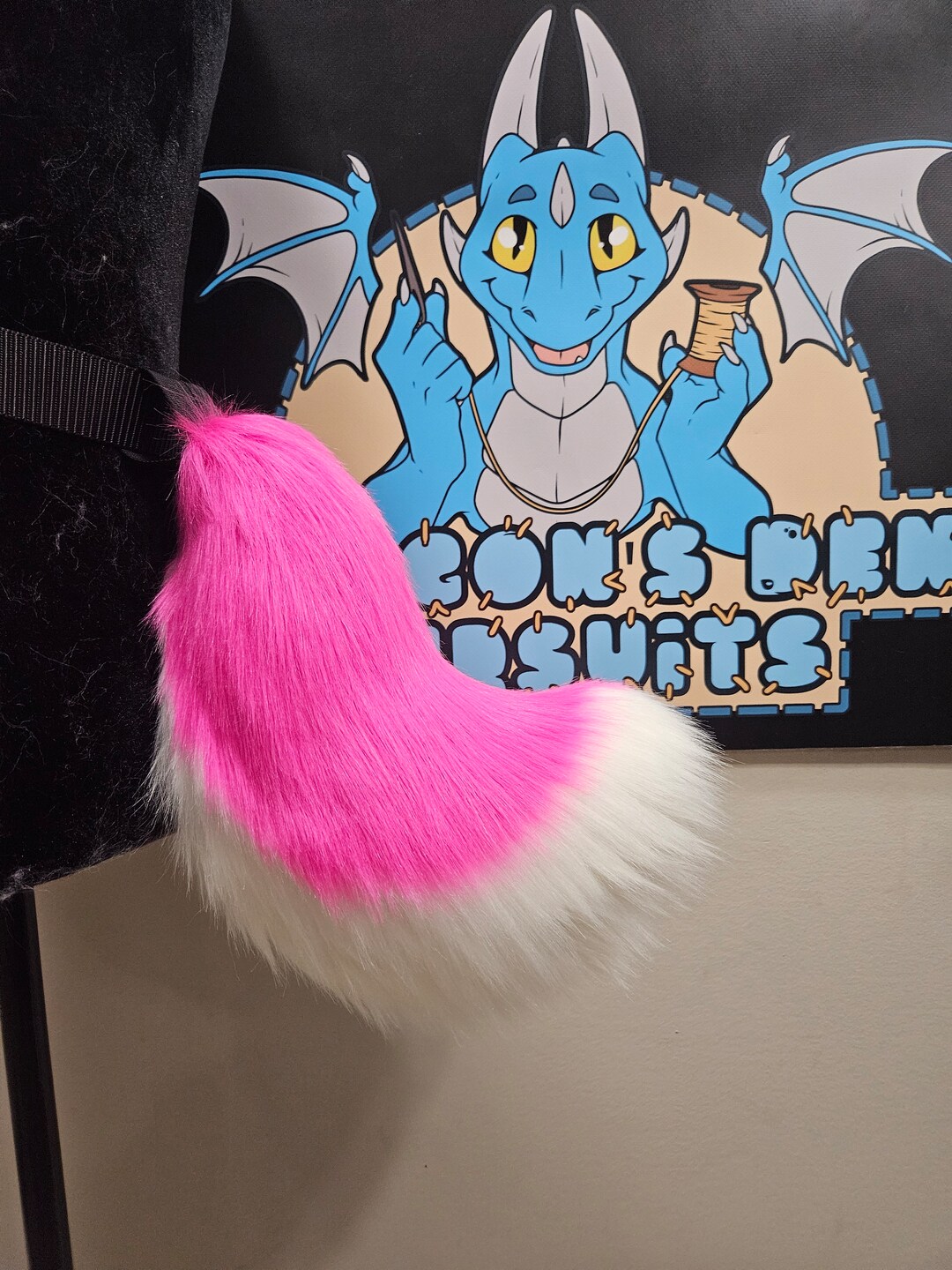 11 Hot Pink and White Nub Fursuit Tail - Etsy