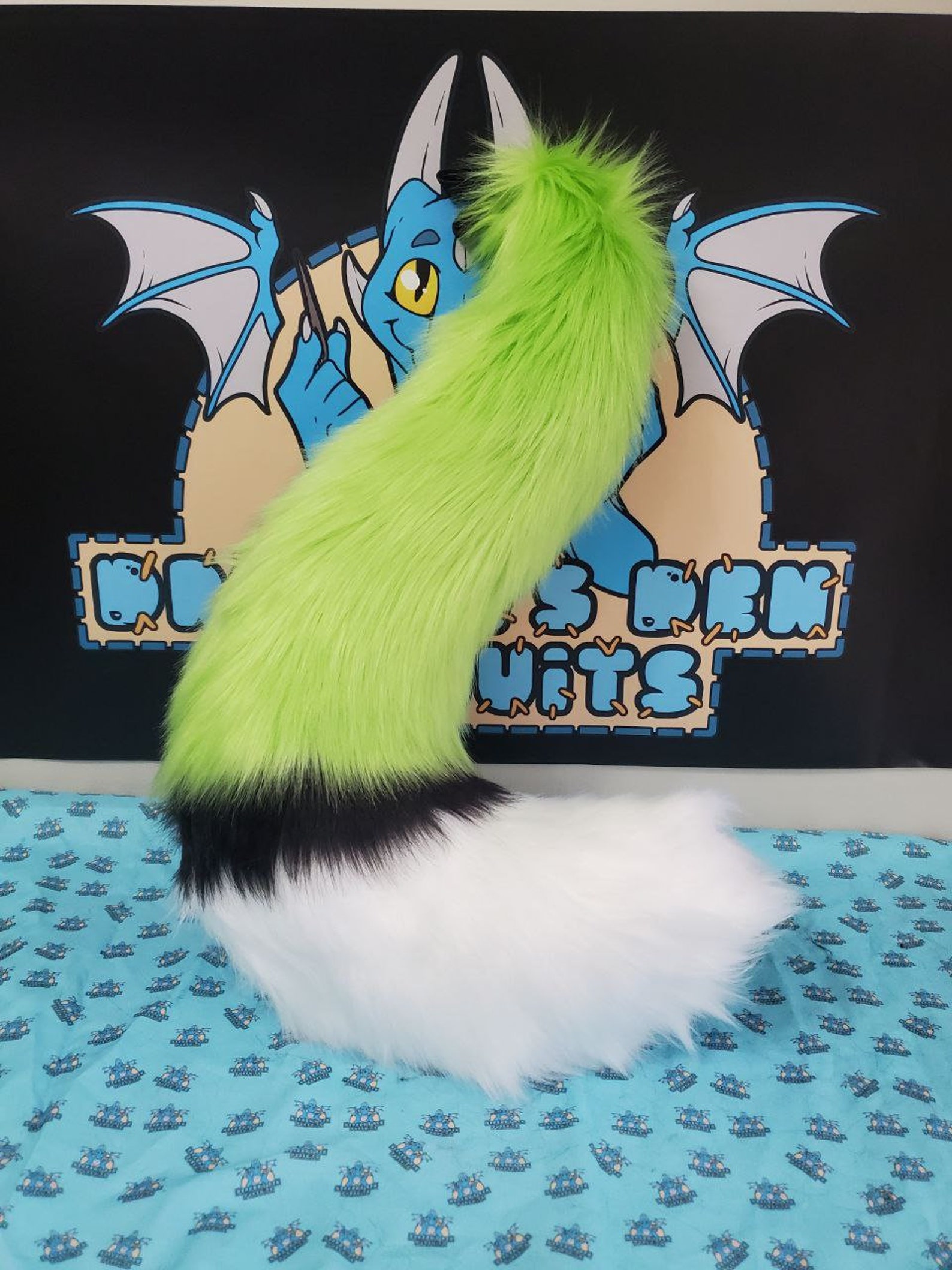 24 Lime Green Fox Fursuit Tail FREE US SHIPPING - Etsy