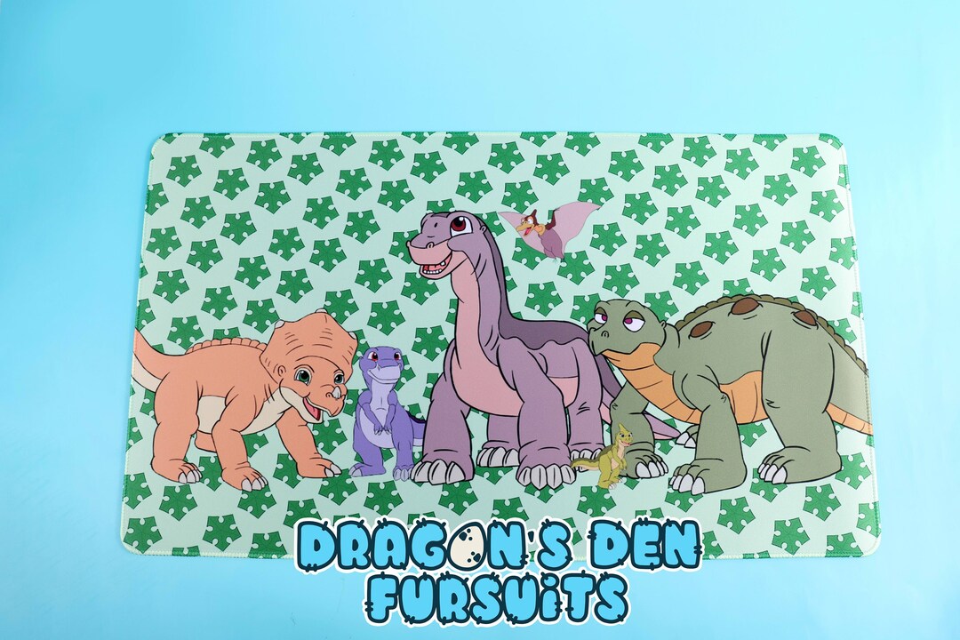 Adorable Nostalgic Dino Desk Mat, Gaming Mat, Xl Computer Mousepad ...