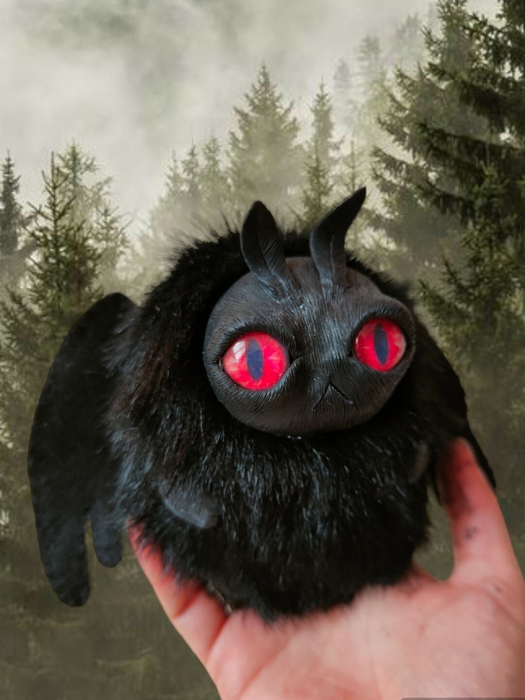 Mothman Plush Cryptid, Weird Creature, Strange Fellows, Ooak Monster ...