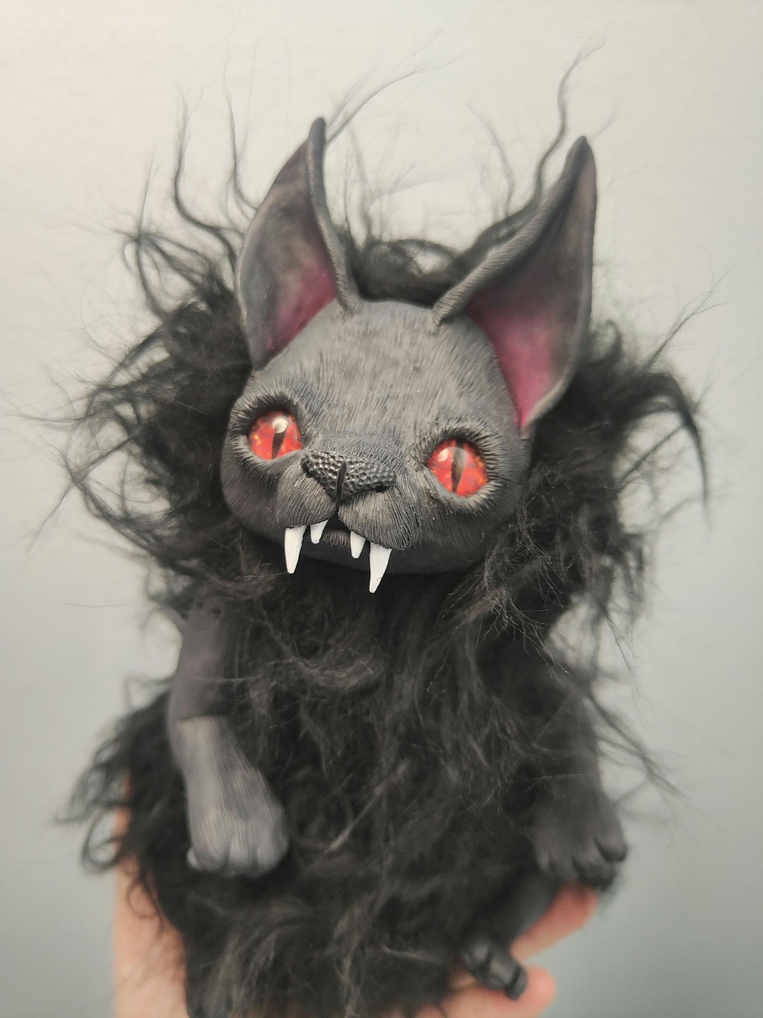 Hellhound Plushie Art Doll - Unique Collectibles for Goth Fans, Hand Made Home Decor for Horror ...