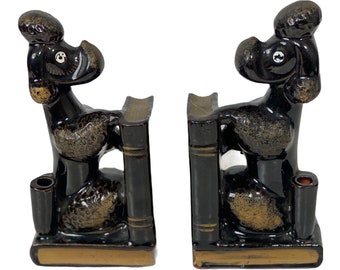 Ceramic Poodle Bookends - Etsy