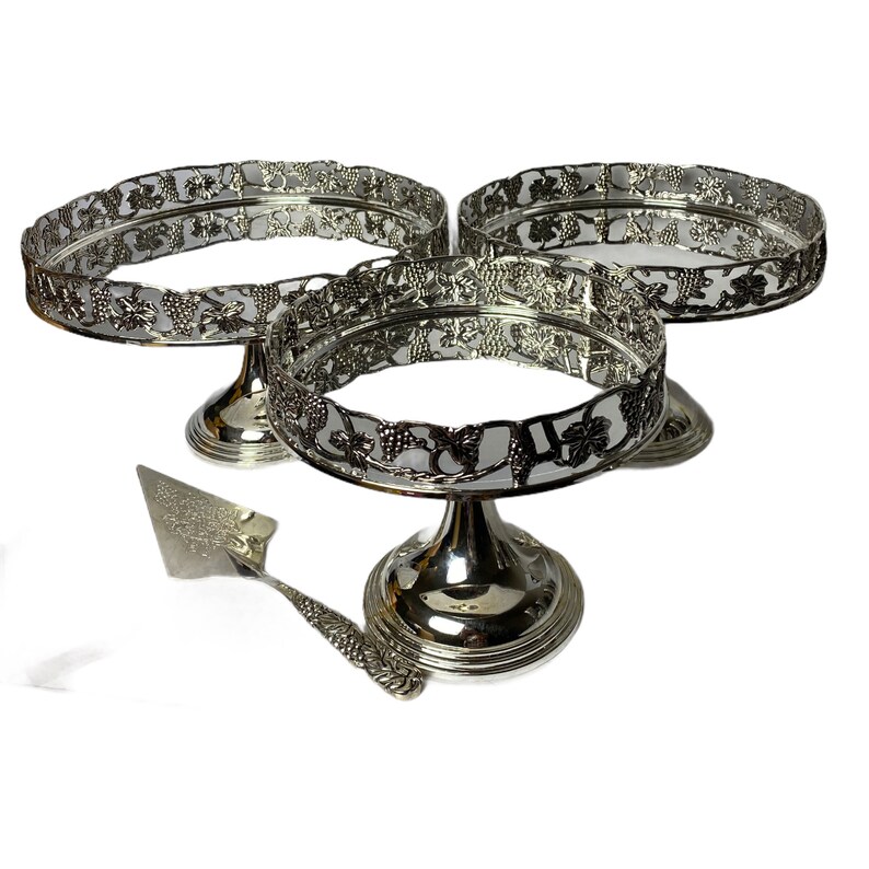 Godinger Mirrored Cake Stands Wedding Cake Stand Set of | Etsy
