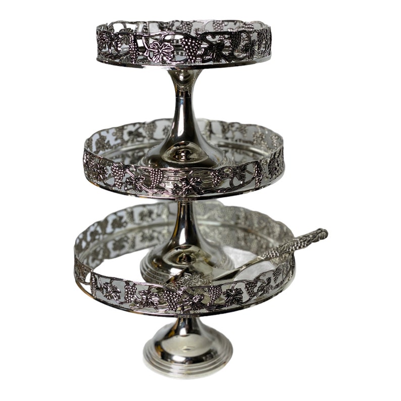 Godinger Mirrored Cake Stands Wedding Cake Stand Set of | Etsy