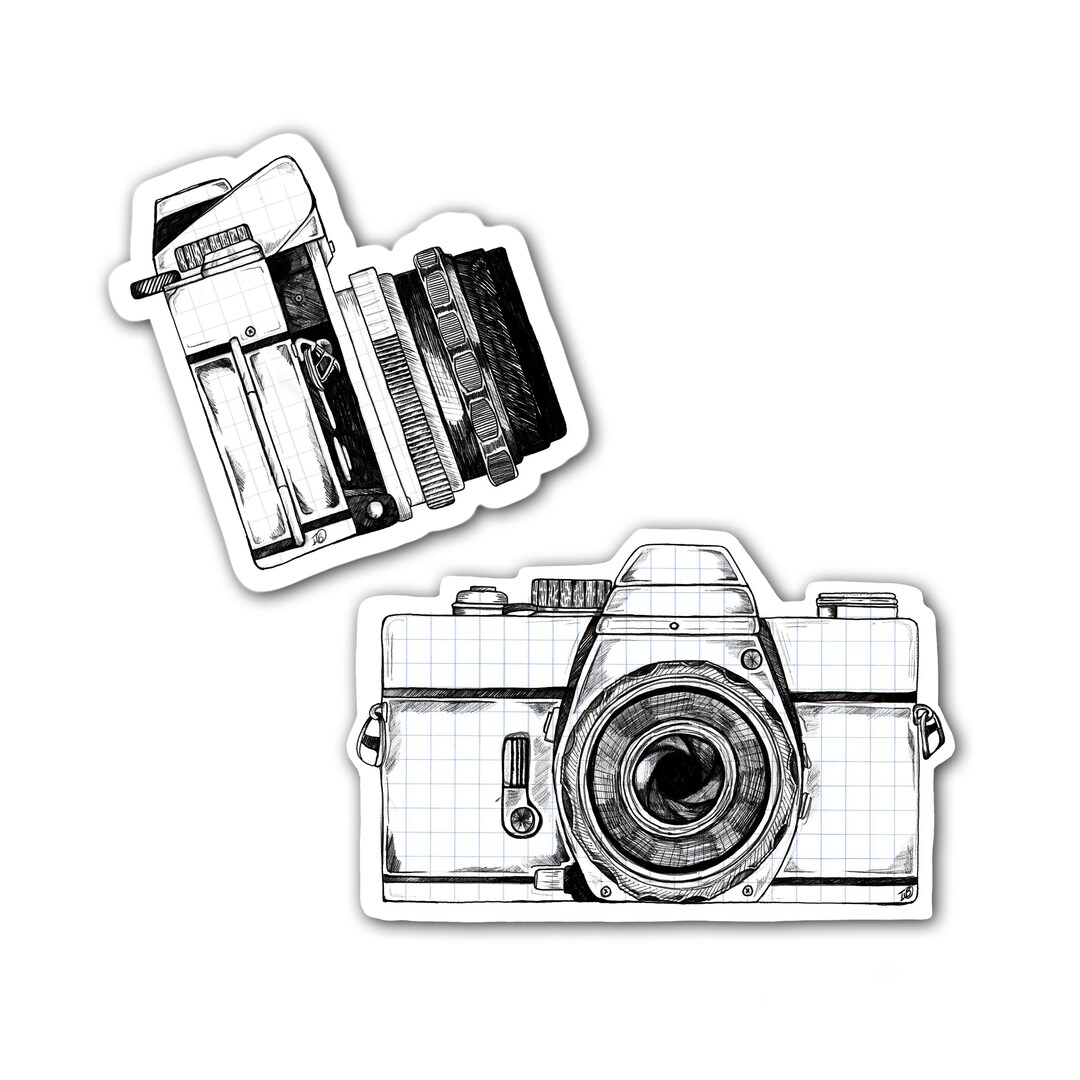 Sketched Camera Sticker - Etsy