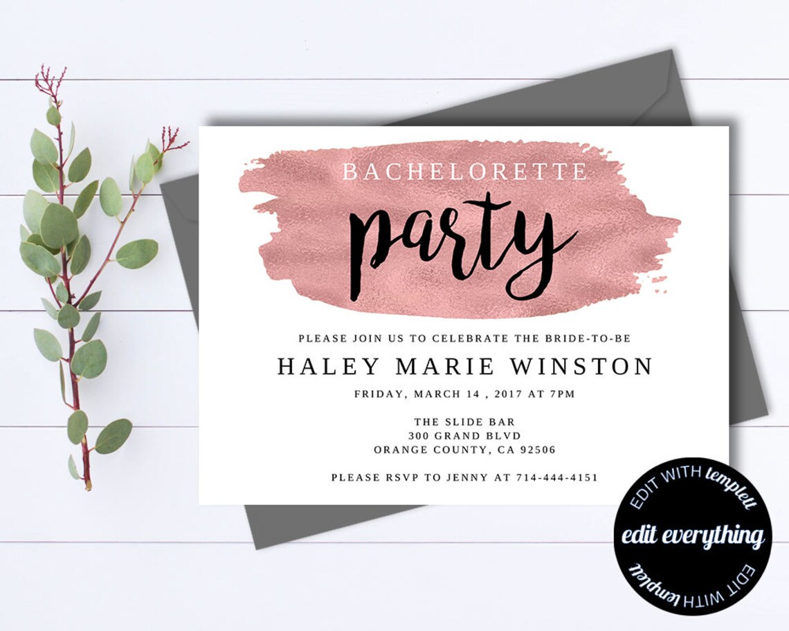 Printable Bachelorette Party Invitation Template - Printable ...