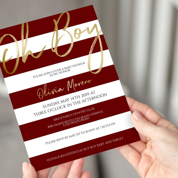Red Gold Baby Shower - Etsy