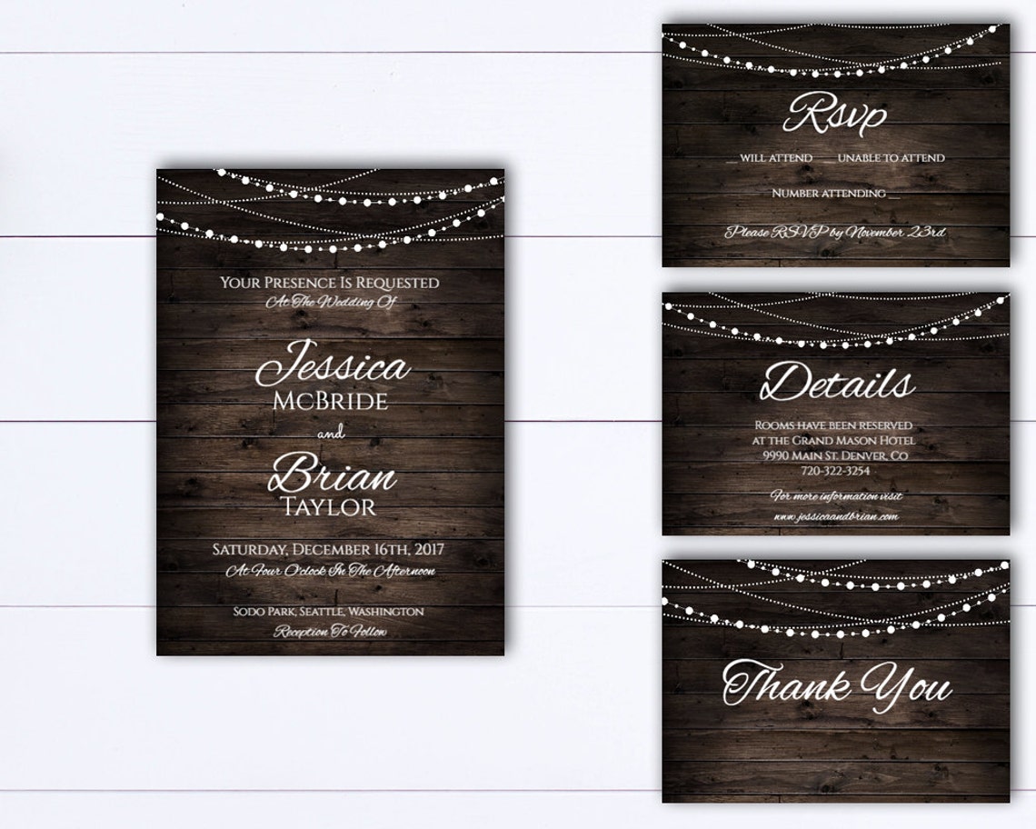Country Wedding Invitation Template Southern Wedding | Etsy