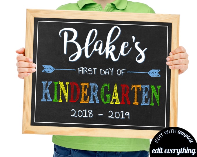 First Day of School Sign, Printable Back to School Sign, First Day of ...