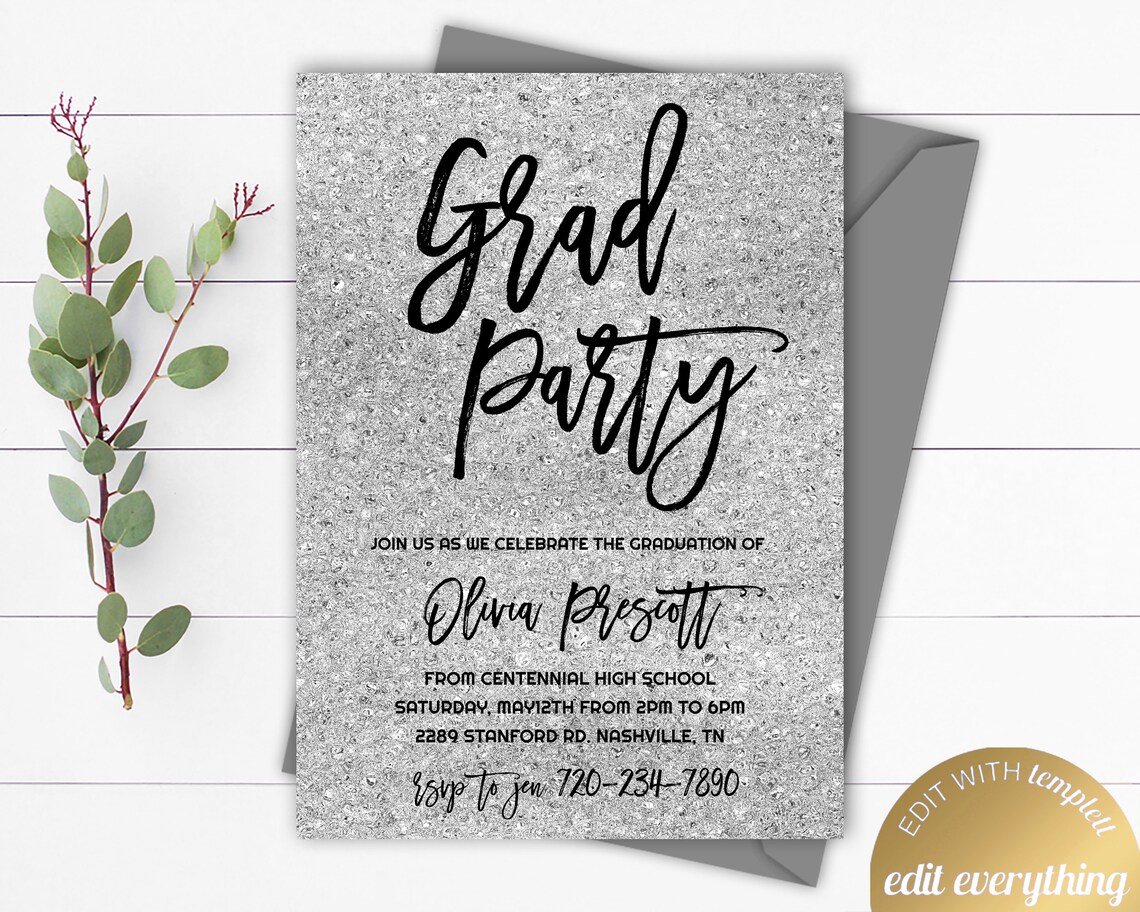 Editable Graduation Party Invitation Template Grad Party - Etsy