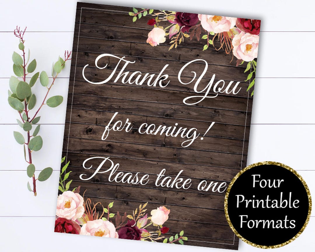 Please Take One Wedding Favor Sign - Please Take One Wedding Sign ...