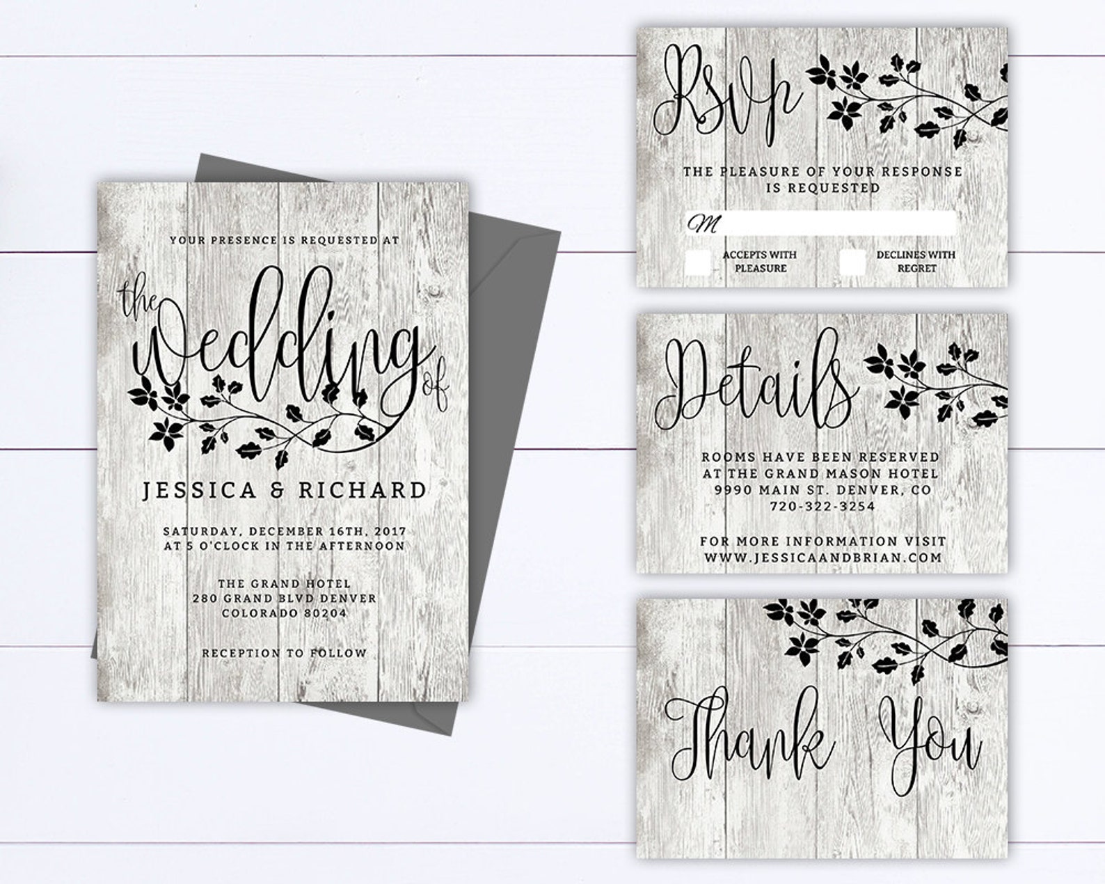 Rustic Wedding Invitation Template - Country Wedding Template - Instant ...
