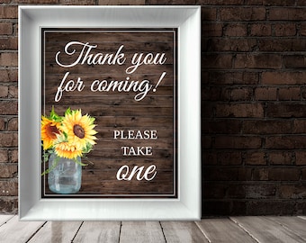 PRINTABLE Please Take One Wedding Sign Party Favor Sign - Etsy
