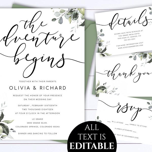 Let the Adventure Begin Invitation - Etsy