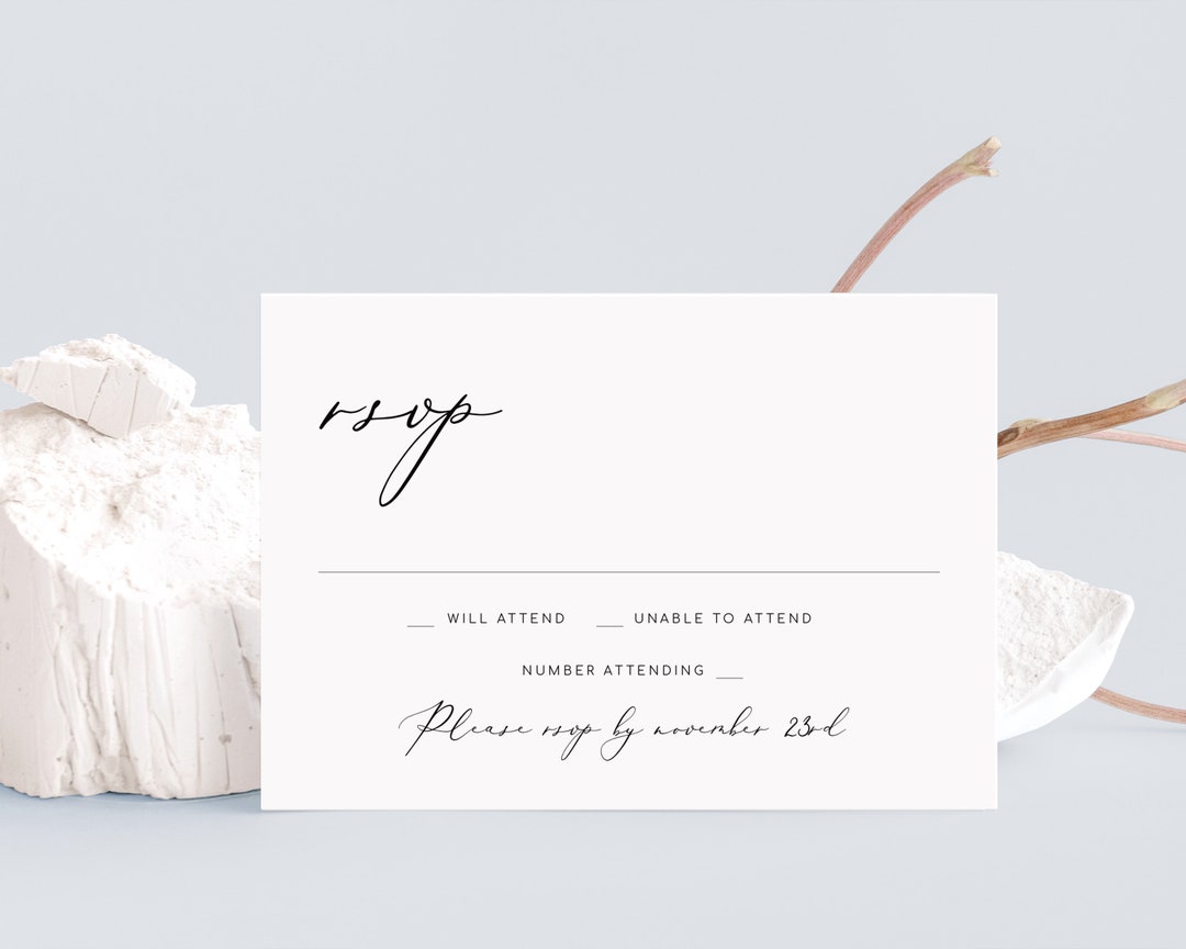 Modern Minimalist RSVP Card Template Wedding Response Card RSVP Cards ...