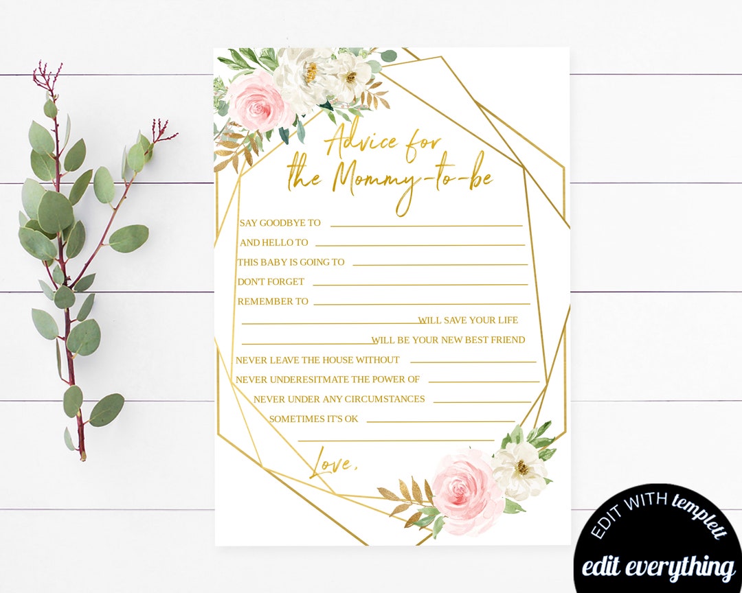 Geometric Words of Wisdom Baby Shower Cards Words of Wisdom Cards ...