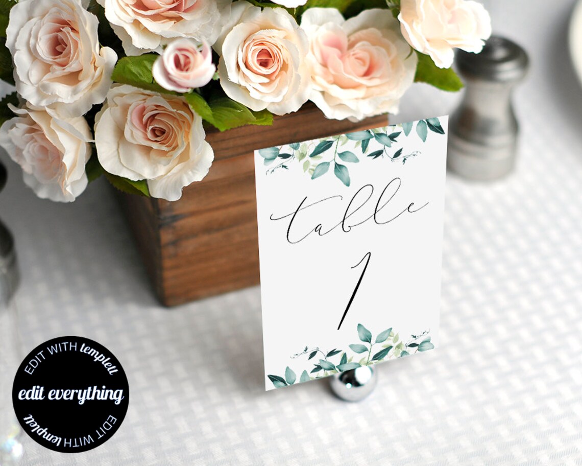 Wedding Table Card Template Printable Table Cards Wedding - Etsy