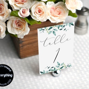 Wedding Table Card Template - Printable Table Cards - Wedding Table ...