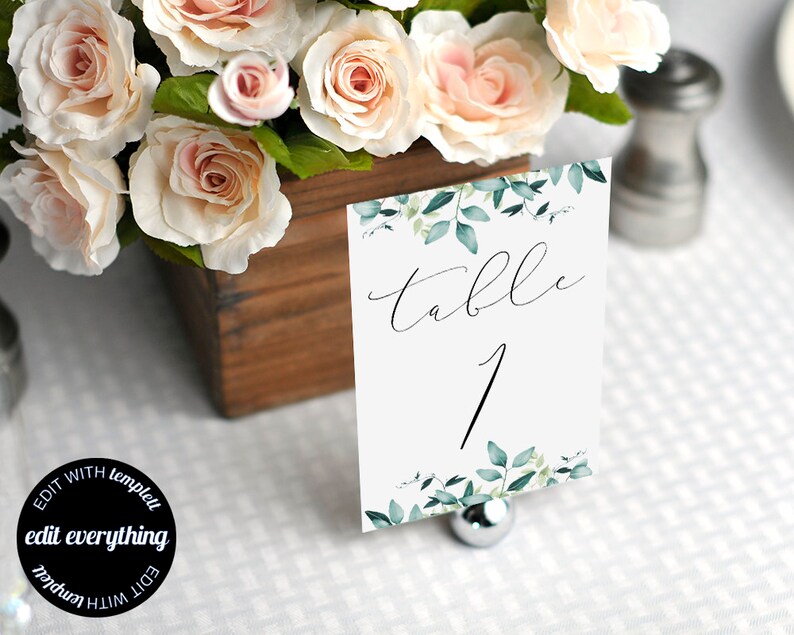 Wedding Table Card Template Printable Table Cards Wedding - Etsy