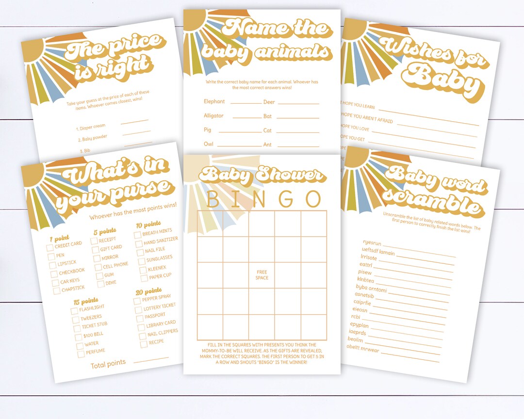 Printable Sun Baby Shower Games Printable Here Comes the Sun Baby ...