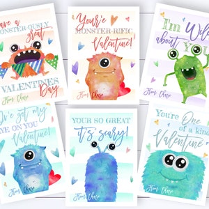 Monster Kids Valentines Card Template Classroom Valentines Card ...