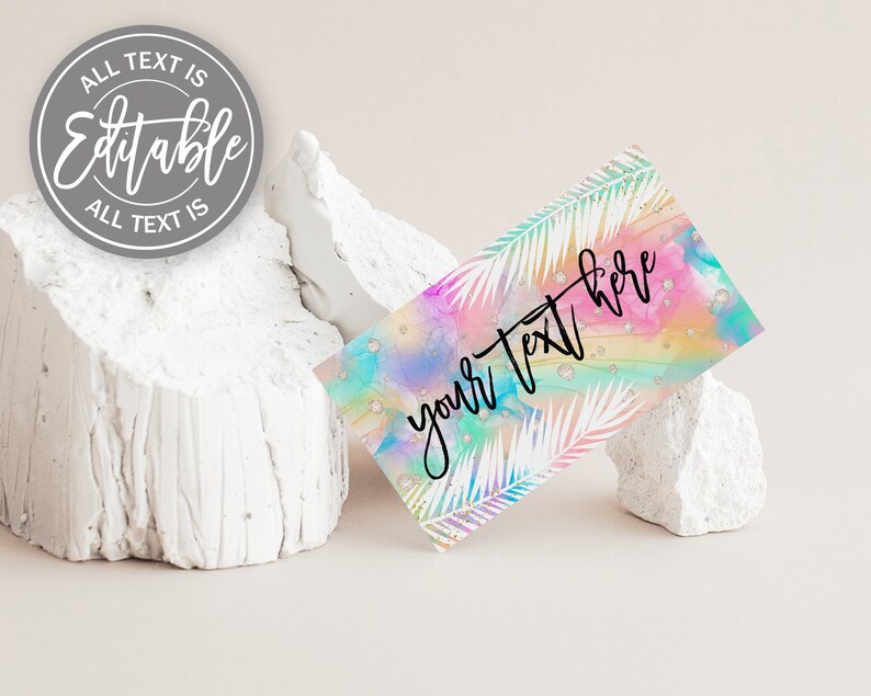 Editable Food Labels Rainbow Tie Dye Food Table Tents Summer - Etsy