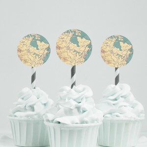 Adventure Cupcake Topper Template Map Cupcake Topper Template Adventure ...