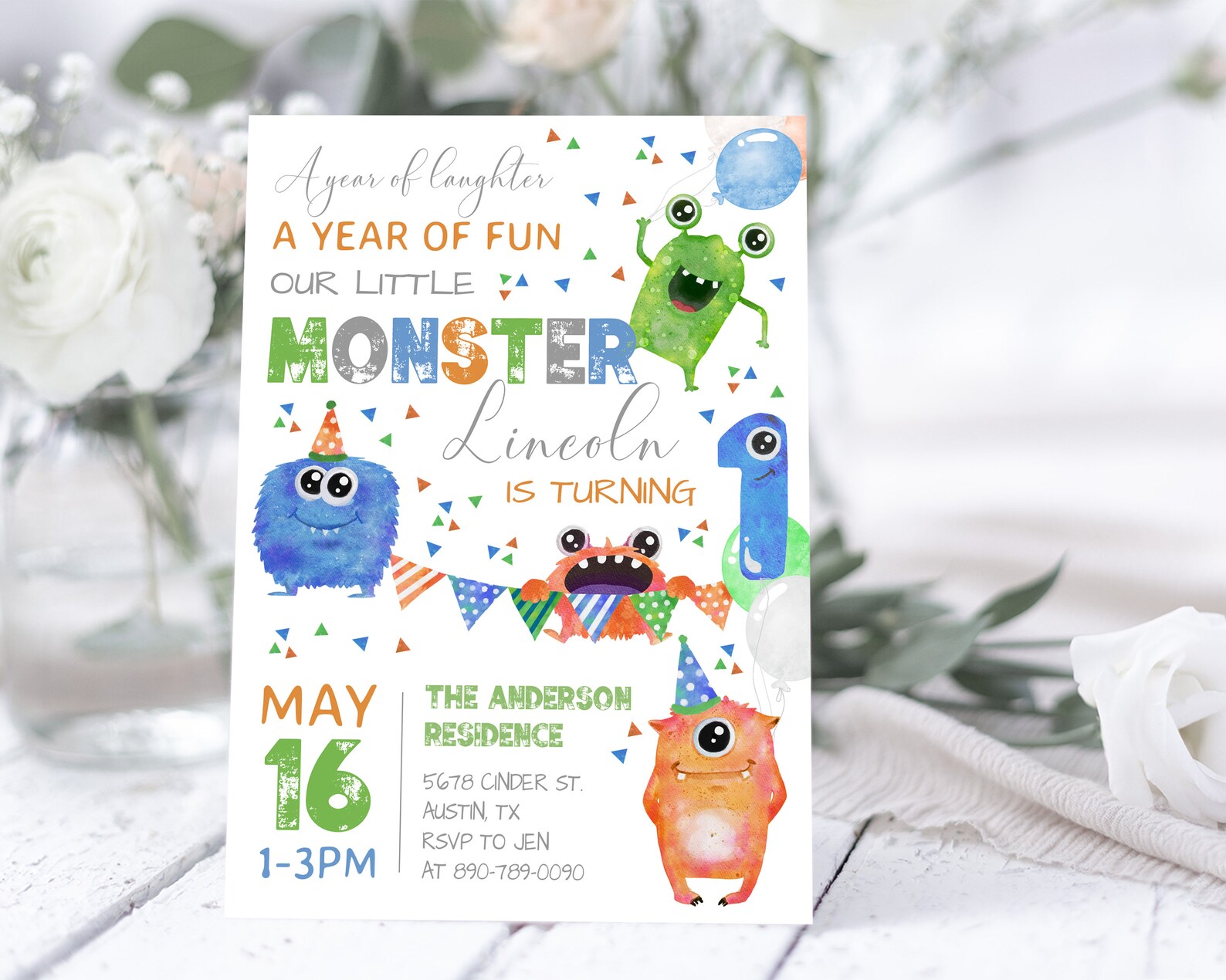 Editable Monster Birthday Party Invitation Template Monster - Etsy
