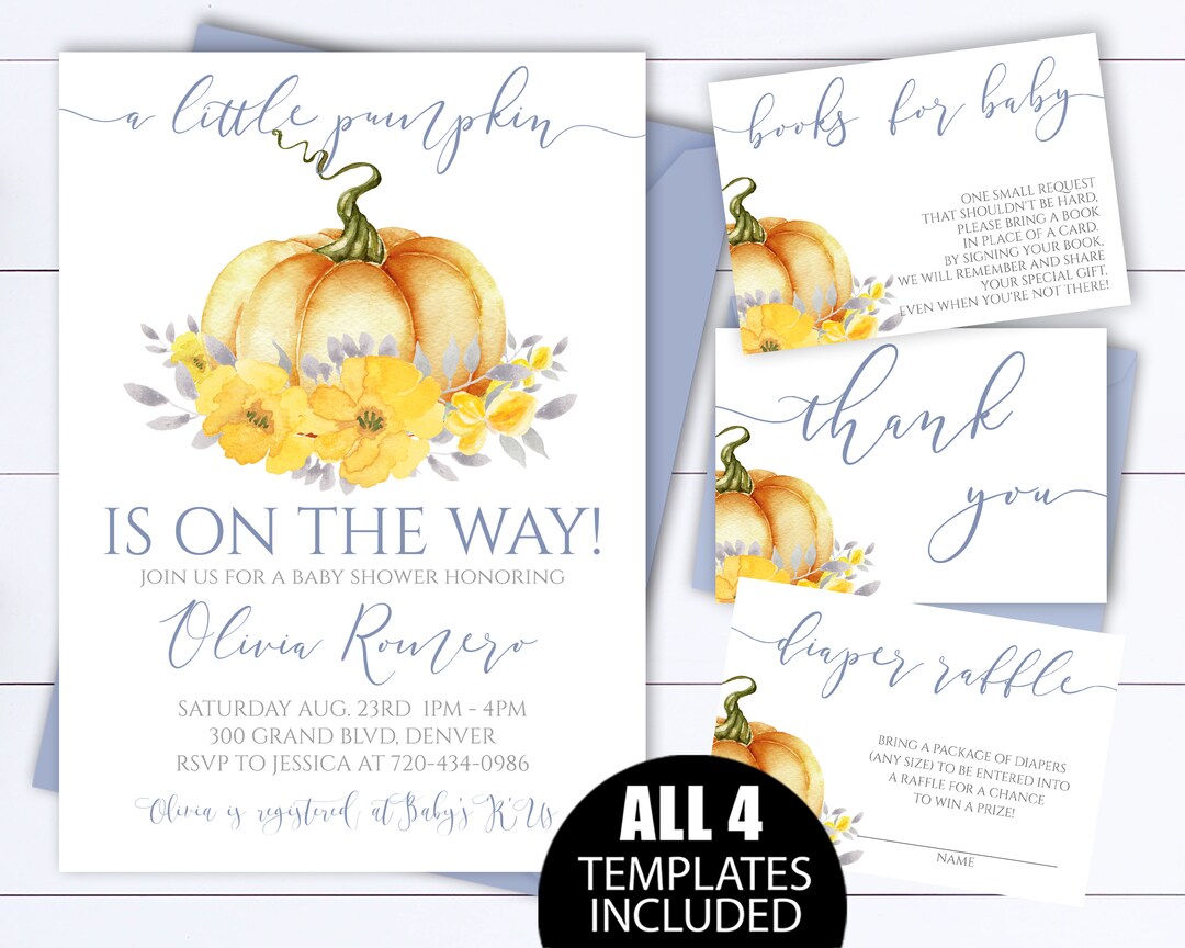 Little Pumpkin Baby Shower Invitation Template A Little Pumpkin is on ...