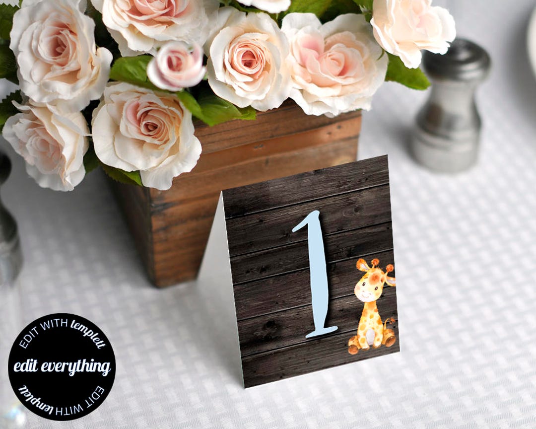 Baby Shower Table Card Template - Printable Table Cards - Birthday ...