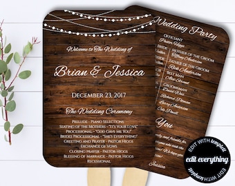 Wedding Program Fan - Etsy