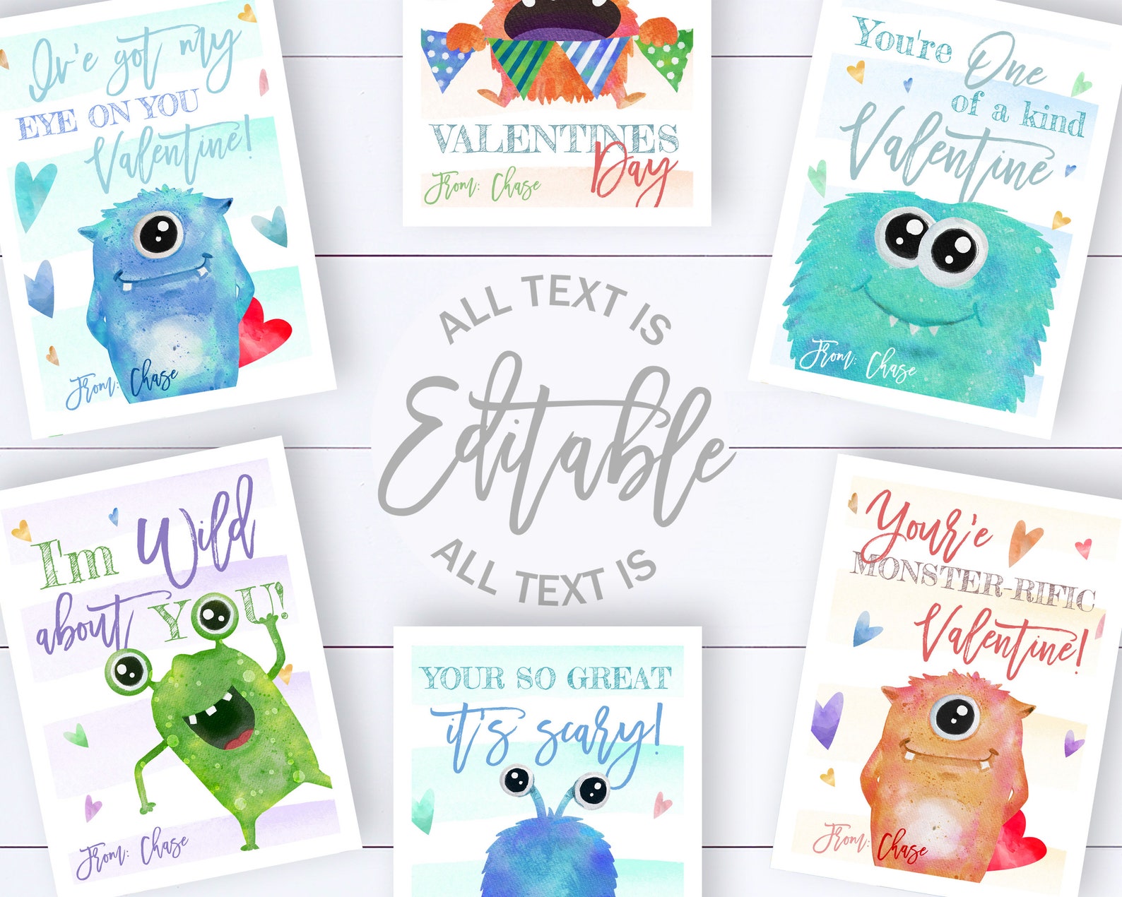 Monster Kids Valentines Card Template Classroom Valentines Card ...