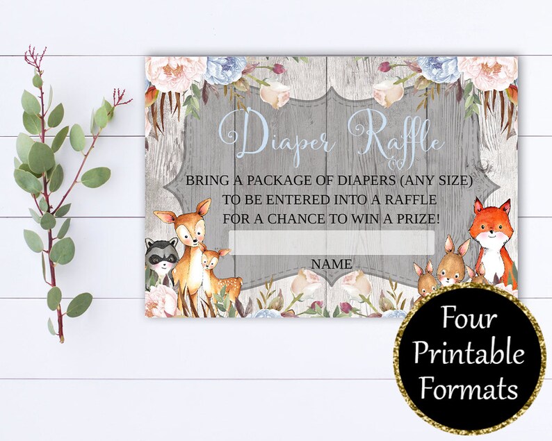 Diaper Raffle Ticket Baby Shower Games Diaper Raffle Card - Etsy
