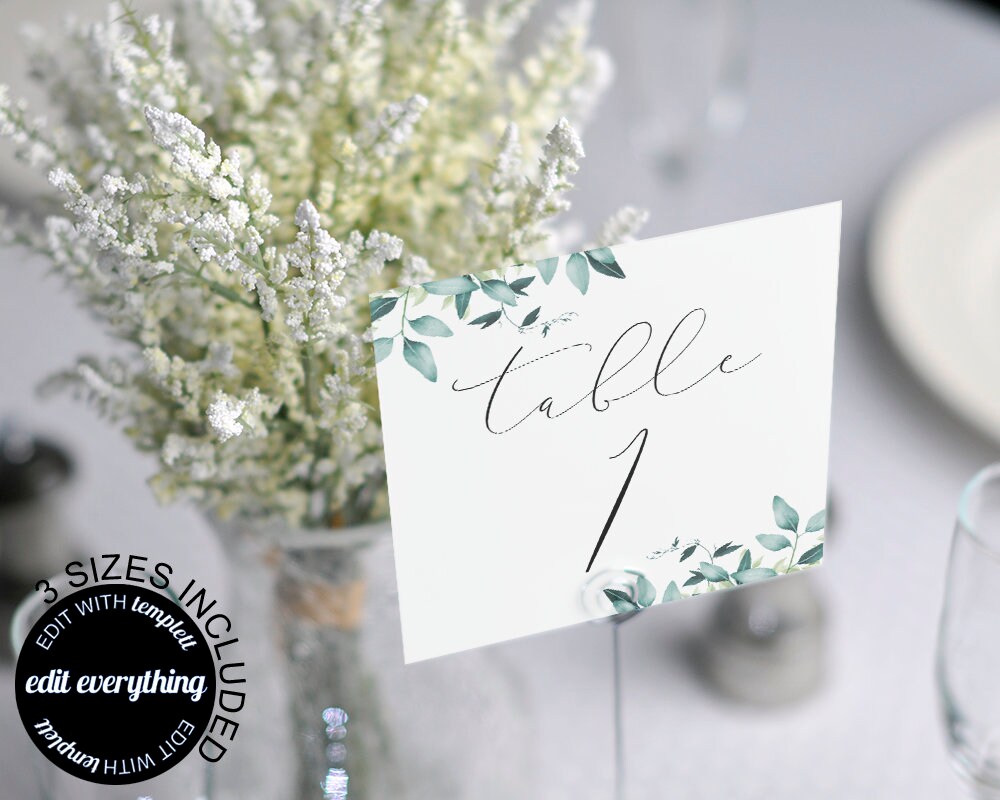 Wedding Table Card Template - Printable Table Cards - Wedding Table ...