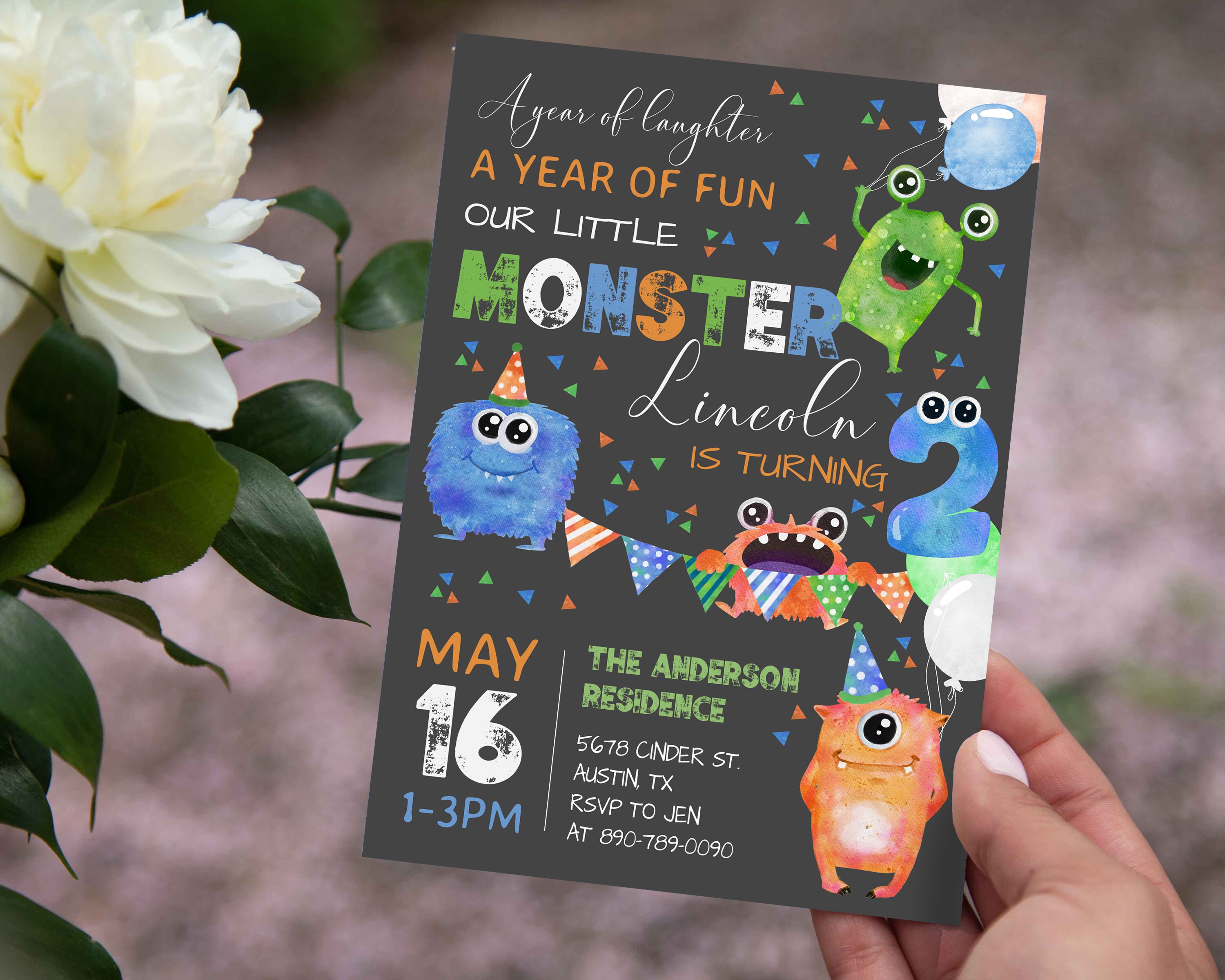 Editable Monster Birthday Party Invitation Template Monster Party ...