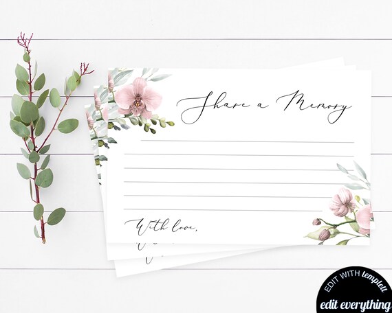 Pink Floral Share a Memory Card Pink Pink Floral Favorite | Etsy