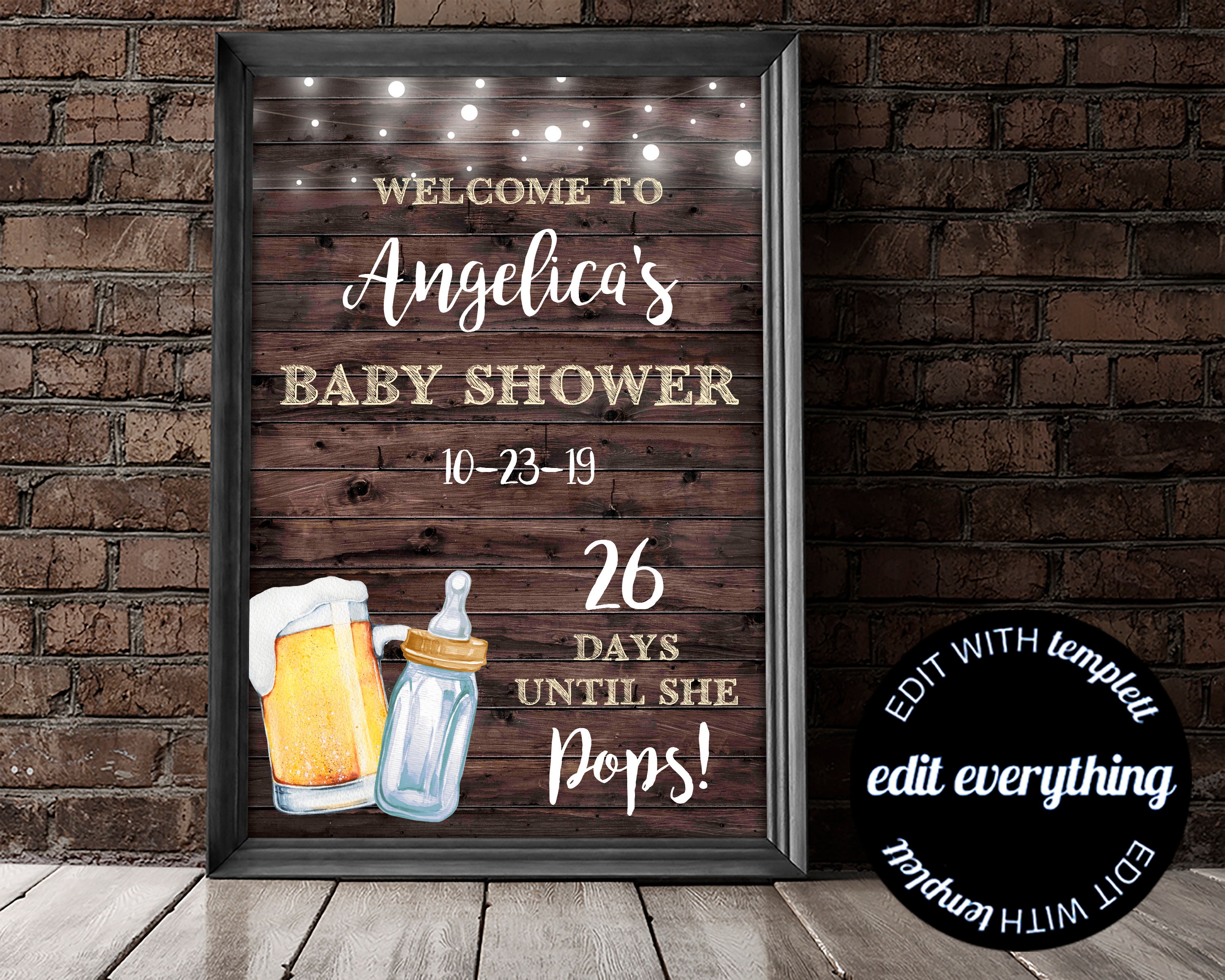 Baby is Brewing Welcome Sign Baby Shower Welcome Sign Rustic | Etsy
