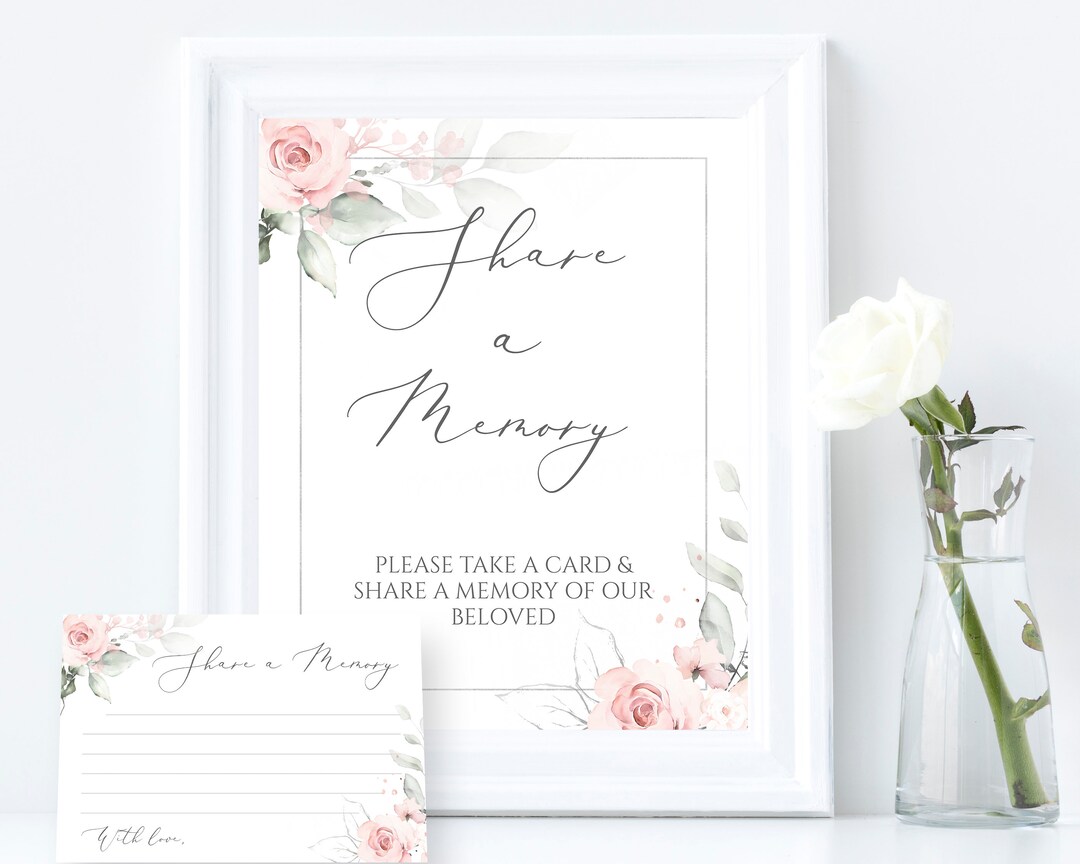 Pink Floral Share a Memory Card & Sign Pink Floral Favorite Memory ...