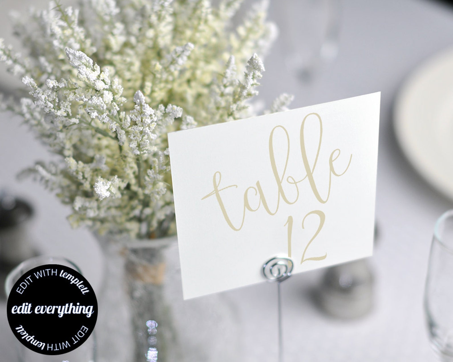 Gold Wedding Table Card Template Printable Table Cards | Etsy