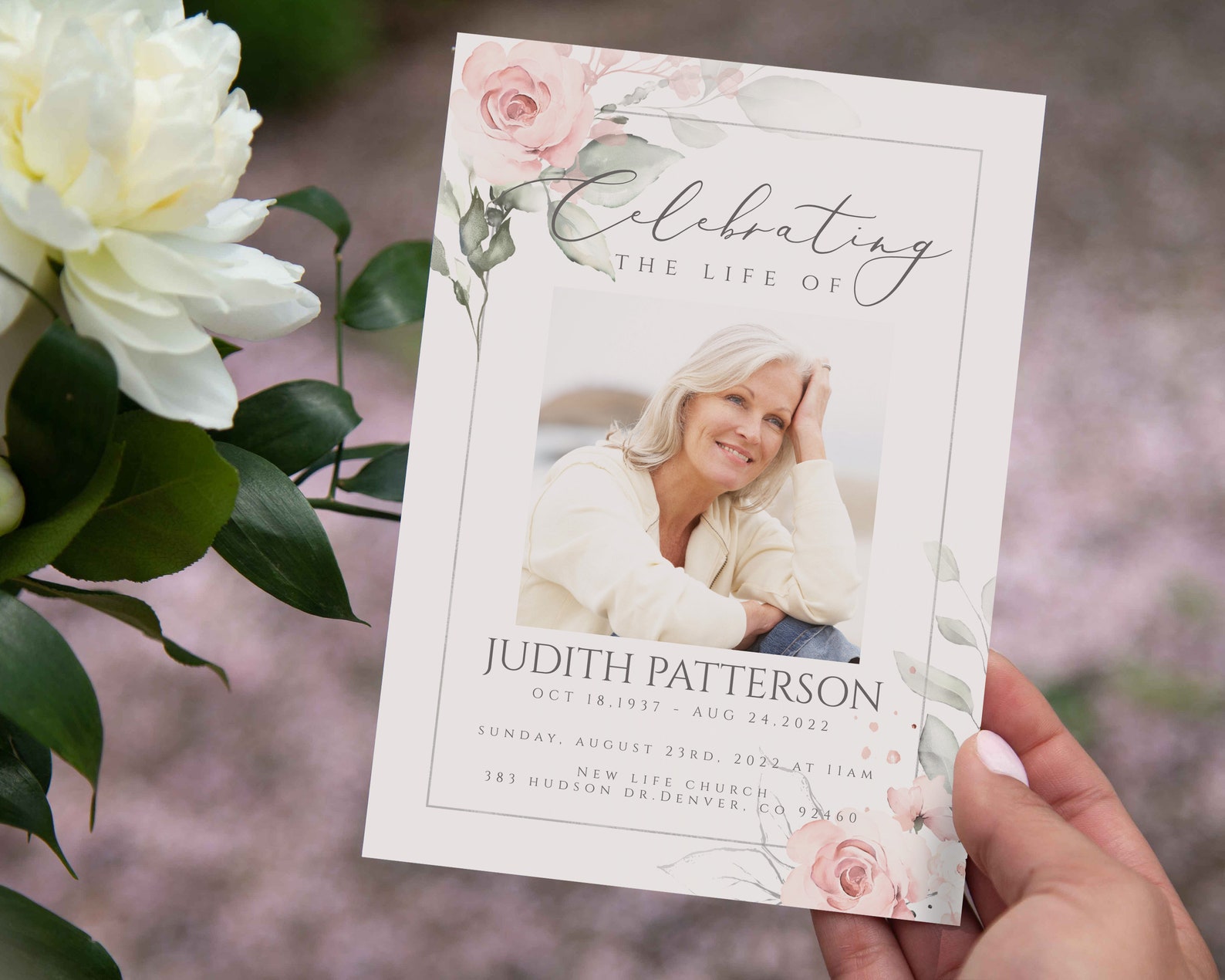 Editable Celebration of Life Invitation Template Floral - Etsy