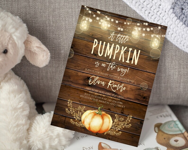 Editable Little Pumpkin Baby Shower Invitation Template A | Etsy