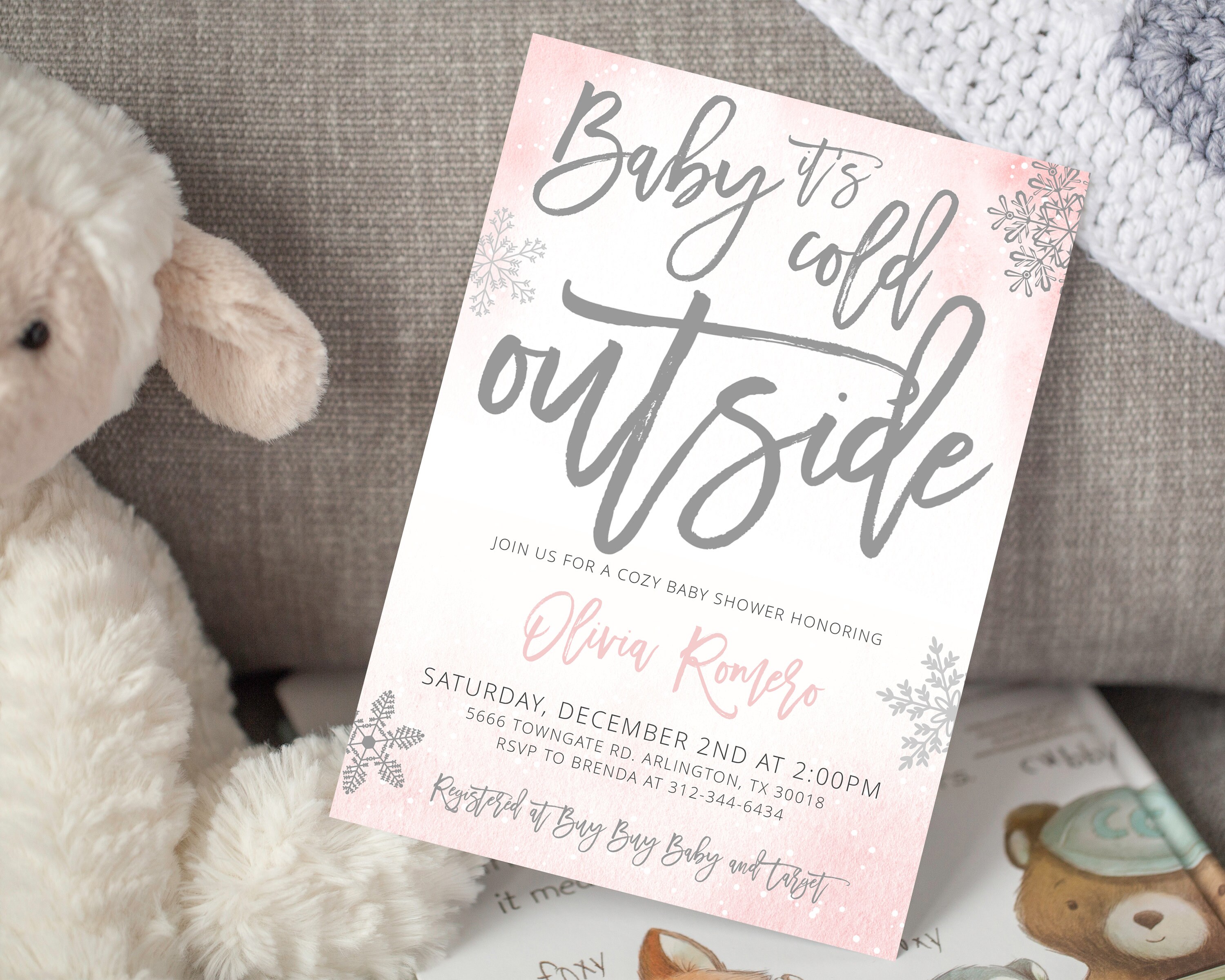 Editable Baby Its Cold Outside Winter Baby Shower Invite Baby | Etsy