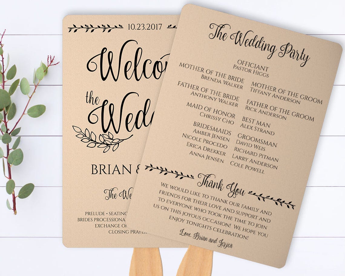 Rustic Wedding Program Template Printable Program Wedding - Etsy